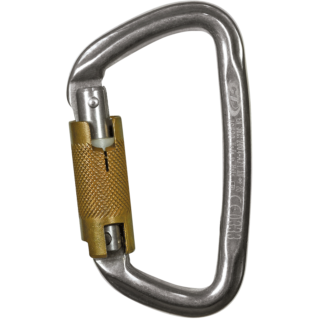 Climbing Technology Steel Triple Twist Lock Carabiner, D-SHAPE S-STEEL TG Stainless, 4C53000 ...
