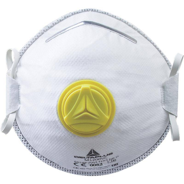 DeltaPlus Mask with Valve (Pack of 10), M1200V FFP2 Disposable Moulded ...